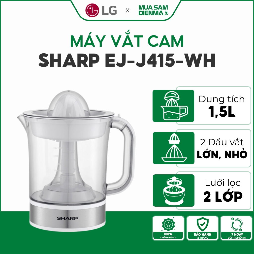 Máy vắt cam Sharp EJ-J415-WH | Máy ép cam điện tự động đảo chiều J415 ...