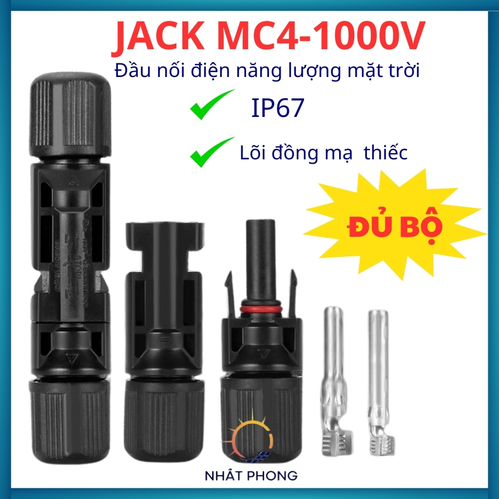 Đầu nối, jack kết nối MC4-1000v chuyên dụng cho cáp năng lượng mặt trời | Shopee Việt Nam
