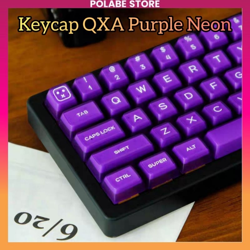 Keycap SA Purple Neon Smile QXA profile PBT 2shot bàn phím cơ Polabe ...
