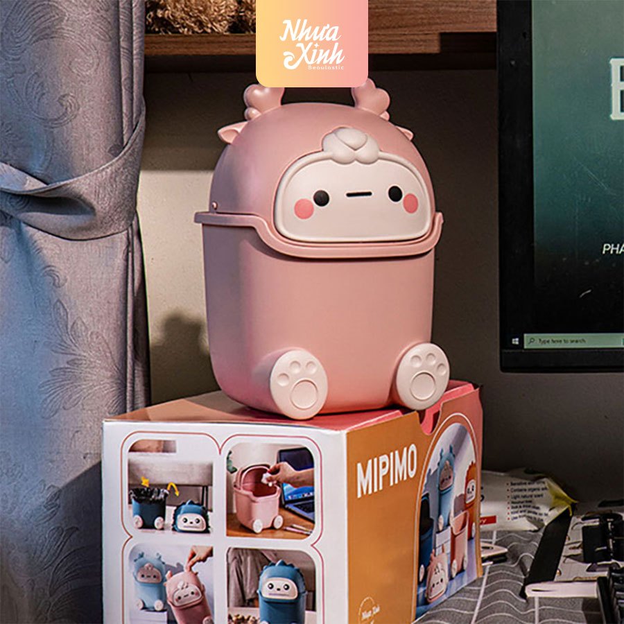 Thùng rác mini Để bàn Nắp lật MIPIMO | Thùng rác ô tô kiểu dáng Hàn ...