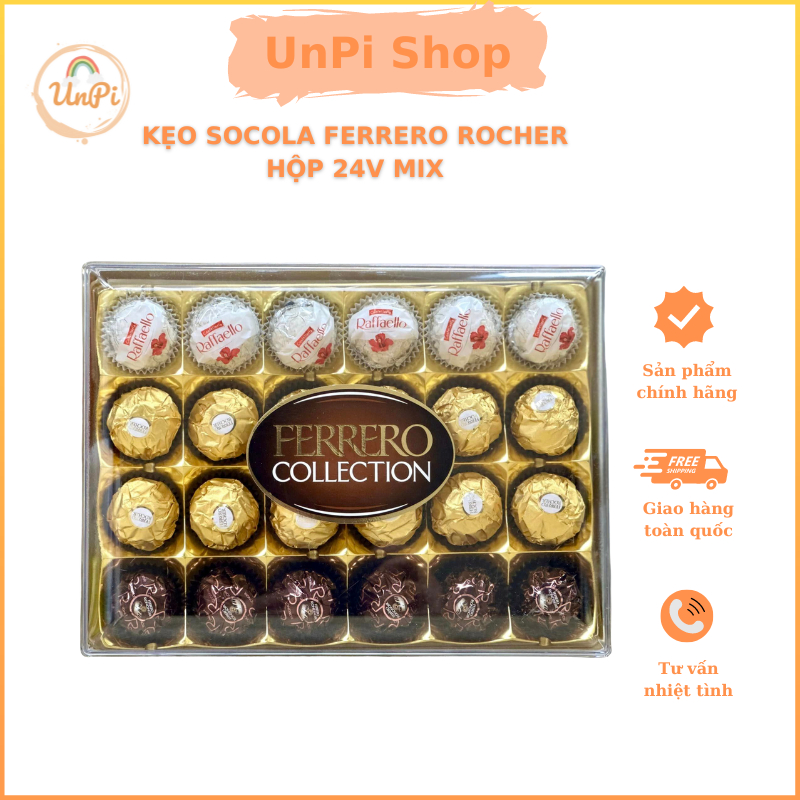 Kẹo Socola Ferrero Rocher hộp 24 viên mix | Shopee Việt Nam