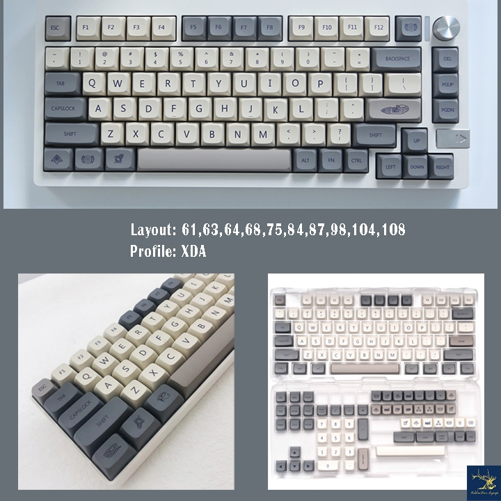 Keycap PBT XDA Shimmer Retro, Bộ Phím Cơ Revelation Rocket PBT, Bộ Keycap Phù Hợp Nhiều Layout ...