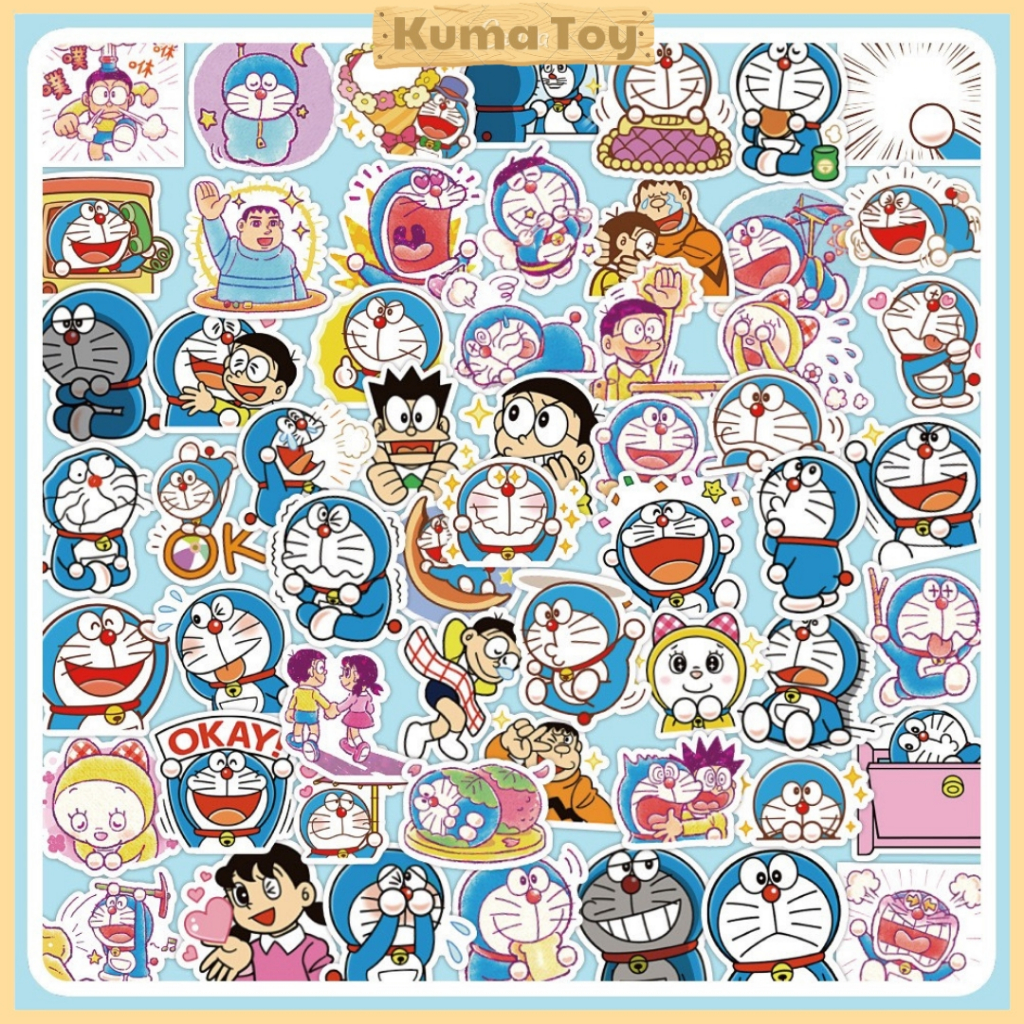 Bộ 120 sticker Doraemon Nobita dán ốp lưng điện thoại, laptop, bàn học ...