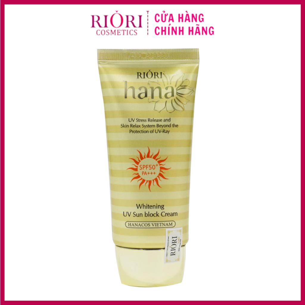 Kem chống nắng nâng tone SPF50+ RIORI HANA - Whitening UV SUN CREAM 50g | Shopee Việt Nam