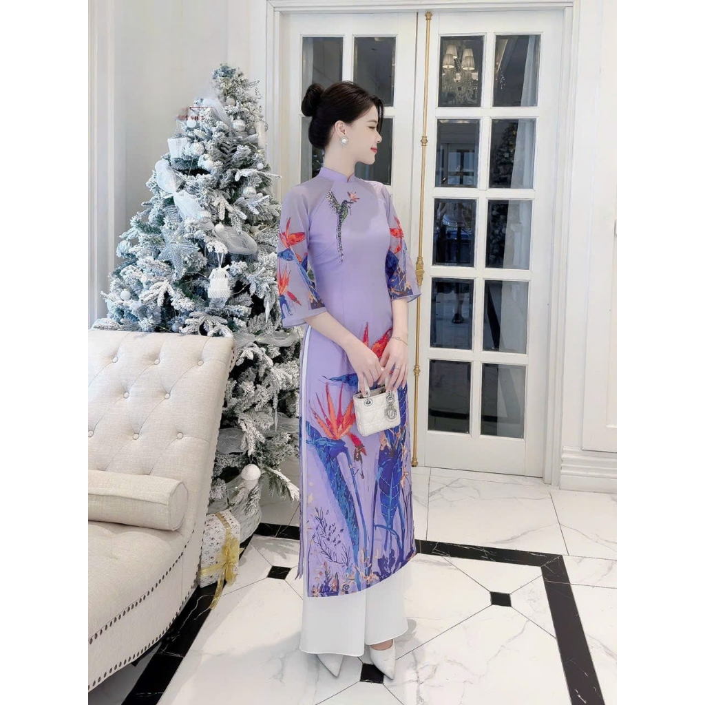 Áo dài cách tân Thiên Điểu vải tơ óng cao cấp by Lucci.Design | Shopee ...