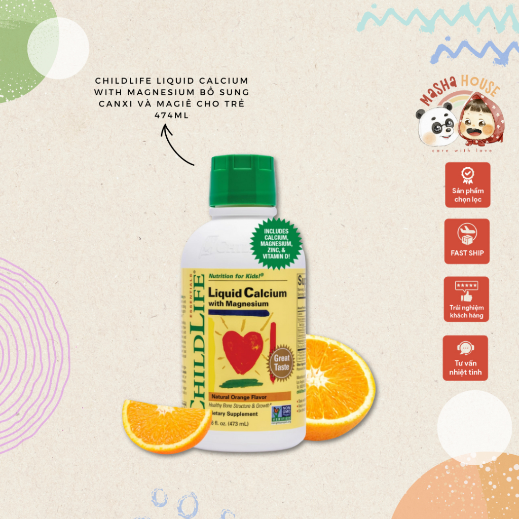 Canxi ChildLife Liquid Calcium And Magnesium Hữu Cơ cho trẻ từ 6 Tháng ...