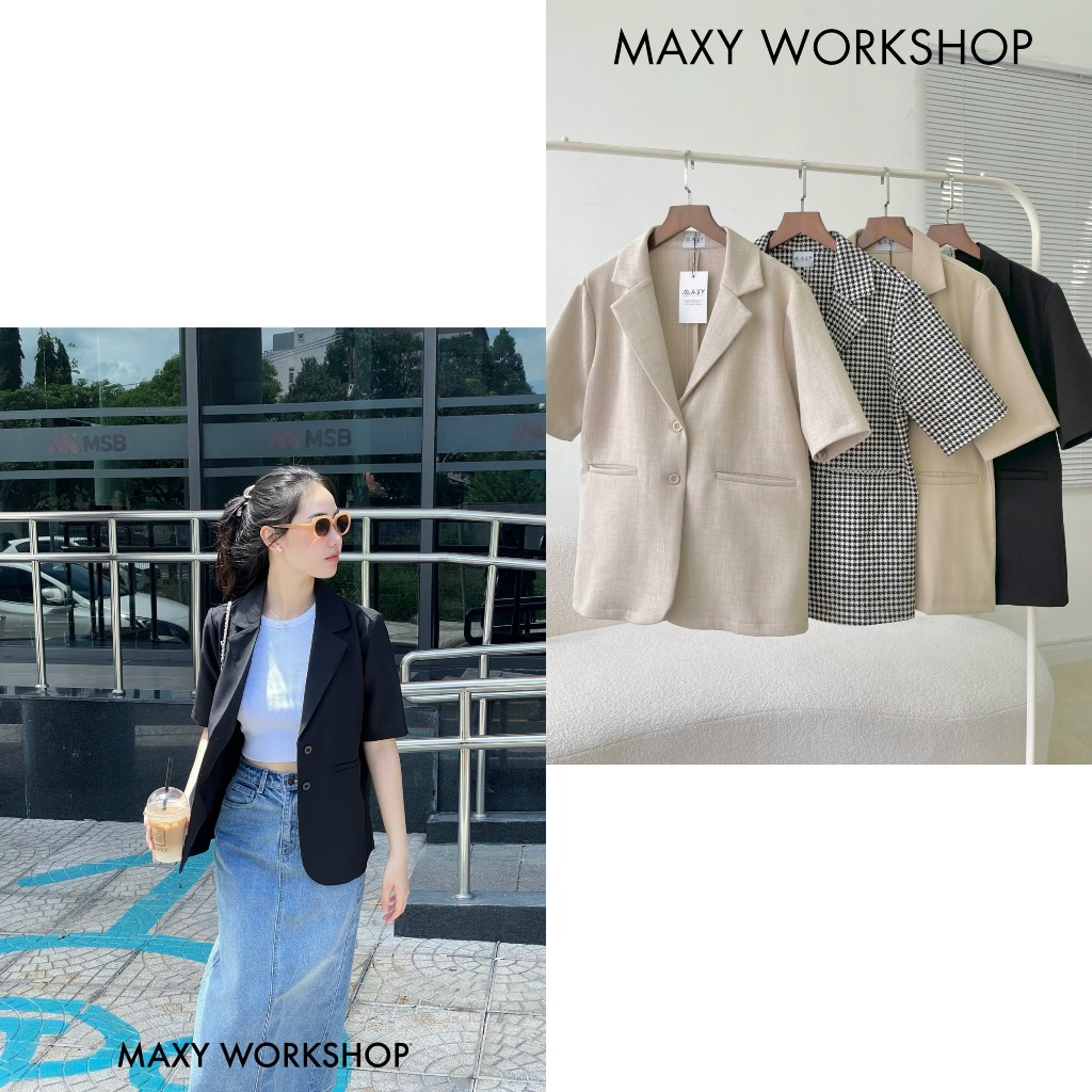 Áo blazer ngắn tay 2 nút Short Button Blazer Maxy Workshop | Shopee ...