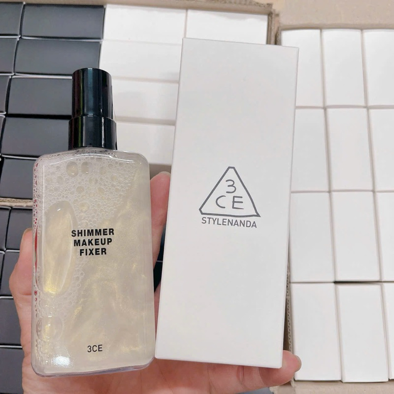 Xịt Khoá Nền 3CE Shimmer Makeup Fixer / Makeup Fixer Mist (100ml) | Shopee Việt Nam
