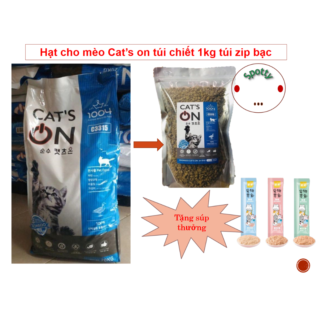 Hạt cho mèo | Túi 1kg Hạt Cat's On thức ăn cho mèo (Hàn Quốc)| Caton ...