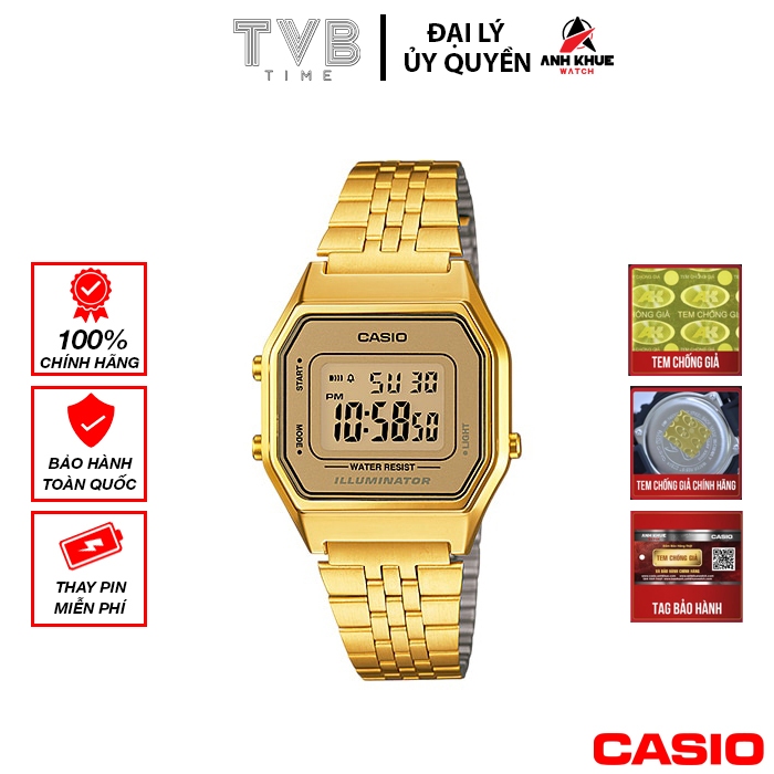 Đồng hồ nữ dây kim loại Casio chính hãng Anh Khuê LA680WGA-9DF (28mm ...