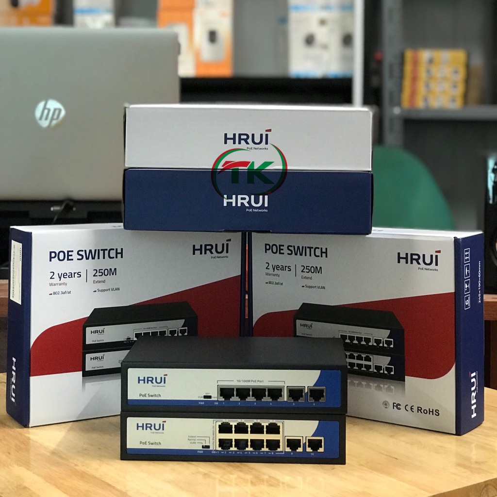 Switch POE 4 port & 8 port Hrui 100Mbps + 2 port uplink Chính hãng ...