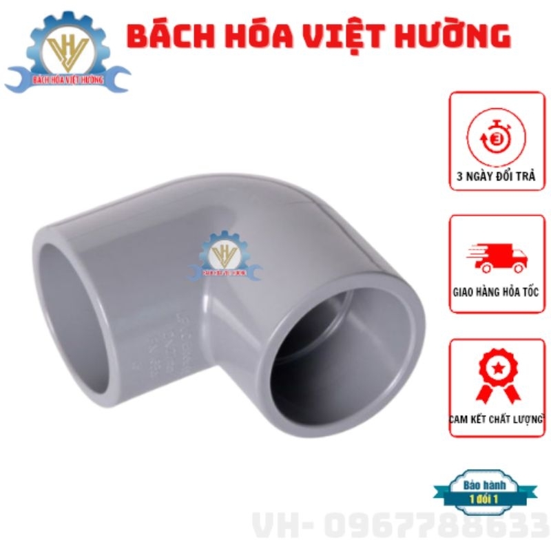 Cút góc vuông 90 độ PVC 48, 60, 75, 90, 110, Co chữ L nhựa PVC cao cấp ...
