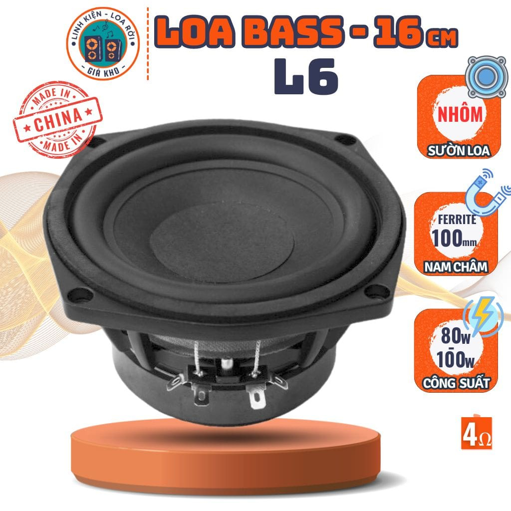 Loa Bass 16cm - Từ Loa: 100mm | Coil Loa: 35mm | 4 Ohm - Mã LGK: L6 ...