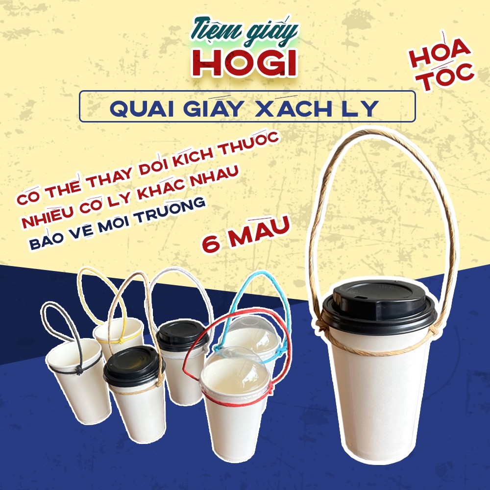 10 Quai xách ly giấy HOGI, quai ly giấy để nước mang đi, có thể thay ...