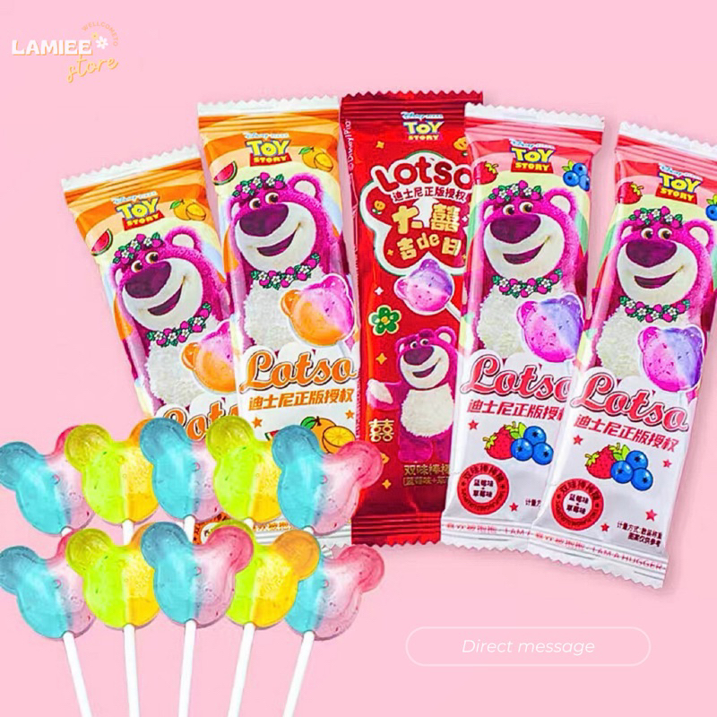 Kẹo mút Gấu Dâu Lotso (combo 3 chiếc) | Shopee Việt Nam