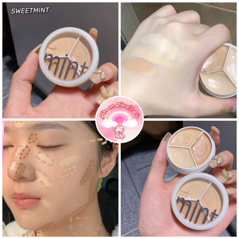 Kem che khuyết điểm Sweet Mint 3 ô tiện lợi trang điểm da chính hãng ...