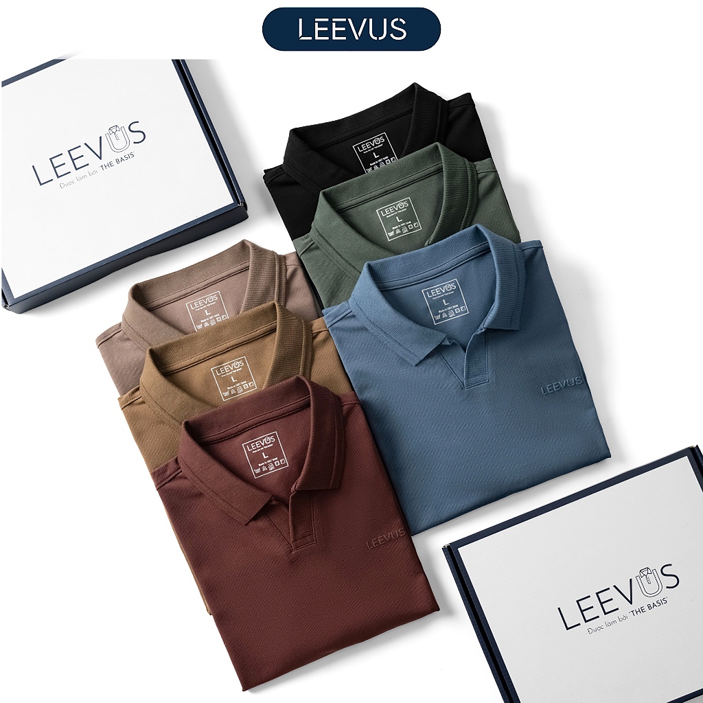 [TẶNG HỘP CHO ĐƠN TỪ 499K] Áo Polo nam trơn basic RAFFZ LEEVUS, bo ôm ...