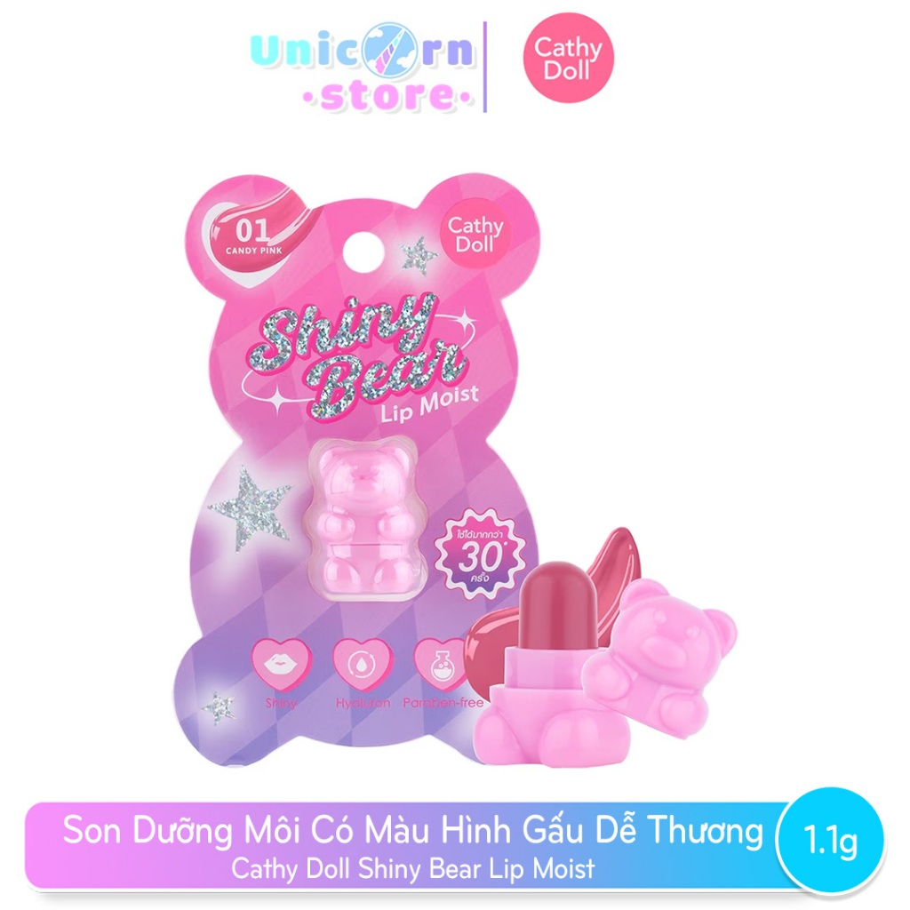 Son Dưỡng Môi Có Màu Hình Gấu Dễ Thương Cathy Doll Shiny Bear Lip Moist 1.1G | Shopee Việt Nam