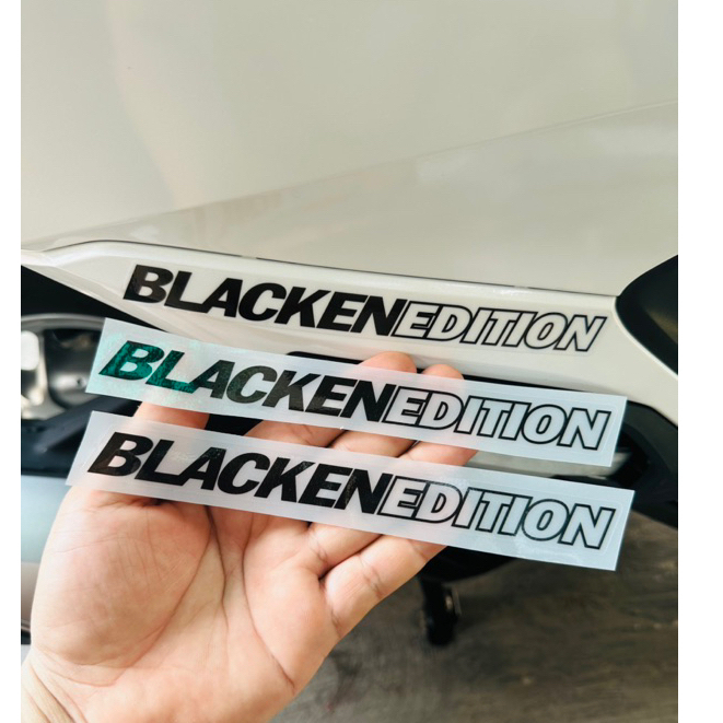 TEM logo CHỮ BLACKEN EDITION in siêu trong có nên đen và trắng | Shopee ...