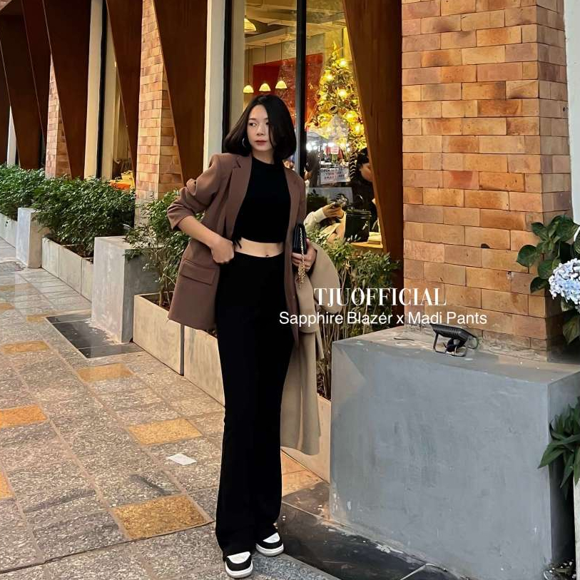 Quần ống loe nữ cạp cao dáng dài MADI PANTS (+15% phí sàn) (T-Ju thiết ...