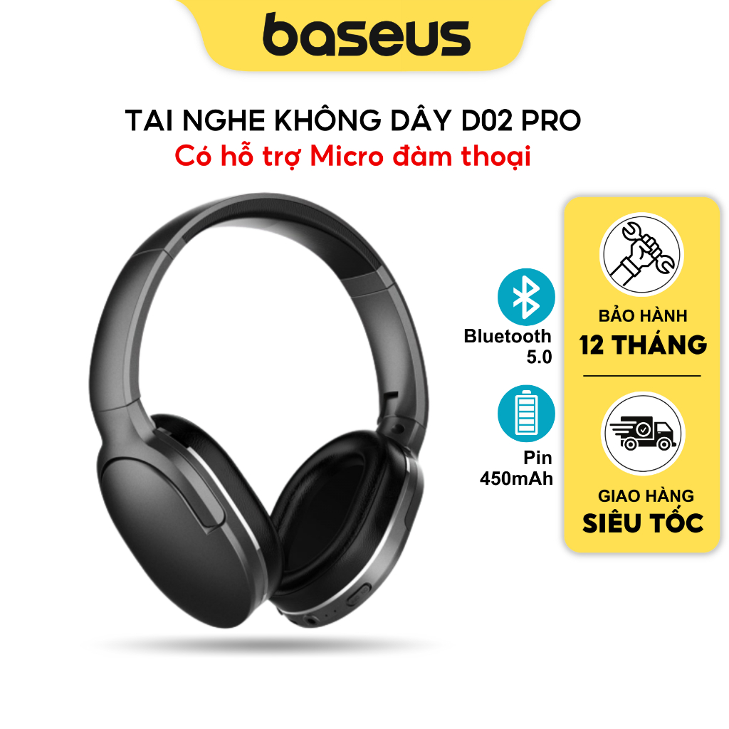 Tai Nghe Không Dây Baseus D02 Pro Bluetooth 5.0 Âm Lập Thể HIFI Loa ...