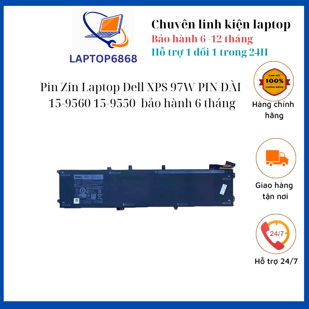 Pin Zin Laptop Dell XPS PIN DÀI 15-9560 15-9550 15-9570 15-7590 ...