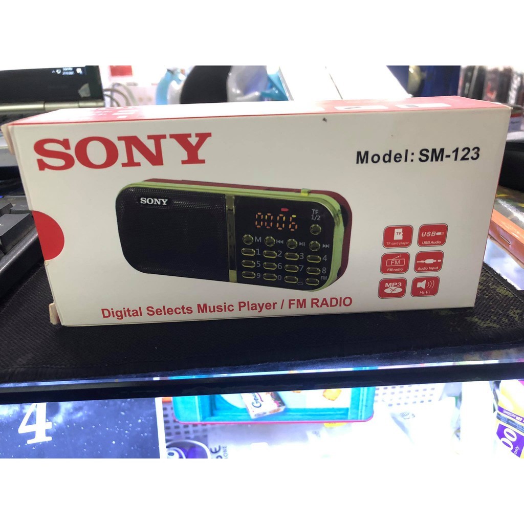 Đài Radio nghe nhạc Sony SM-123 chức năng USB, thẻ nhớ, tiết kiệm pin | Shopee Việt Nam