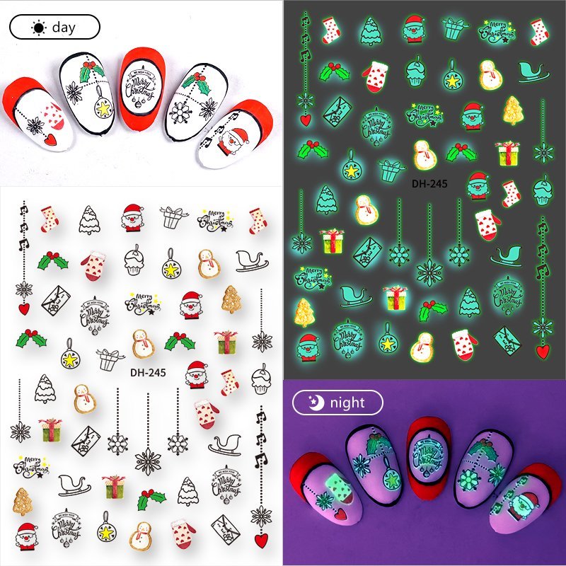 Nail Sticker _ Stick dán móng 2D, 5D, Phản Quang gắn móng các mẫu Noel ...
