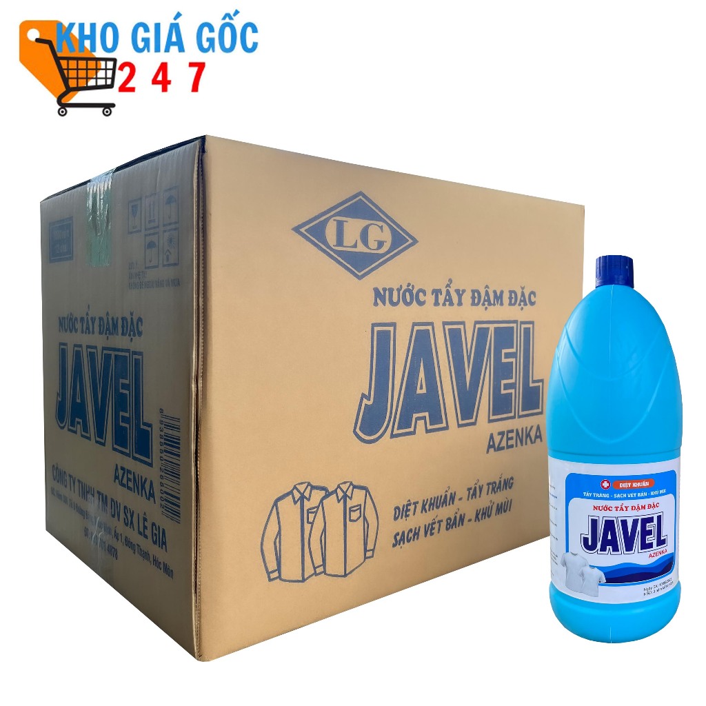 [Thùng 12 Chai] Nước Tẩy Javel 1000ml | Siêu Đậm Đặc | Shopee Việt Nam