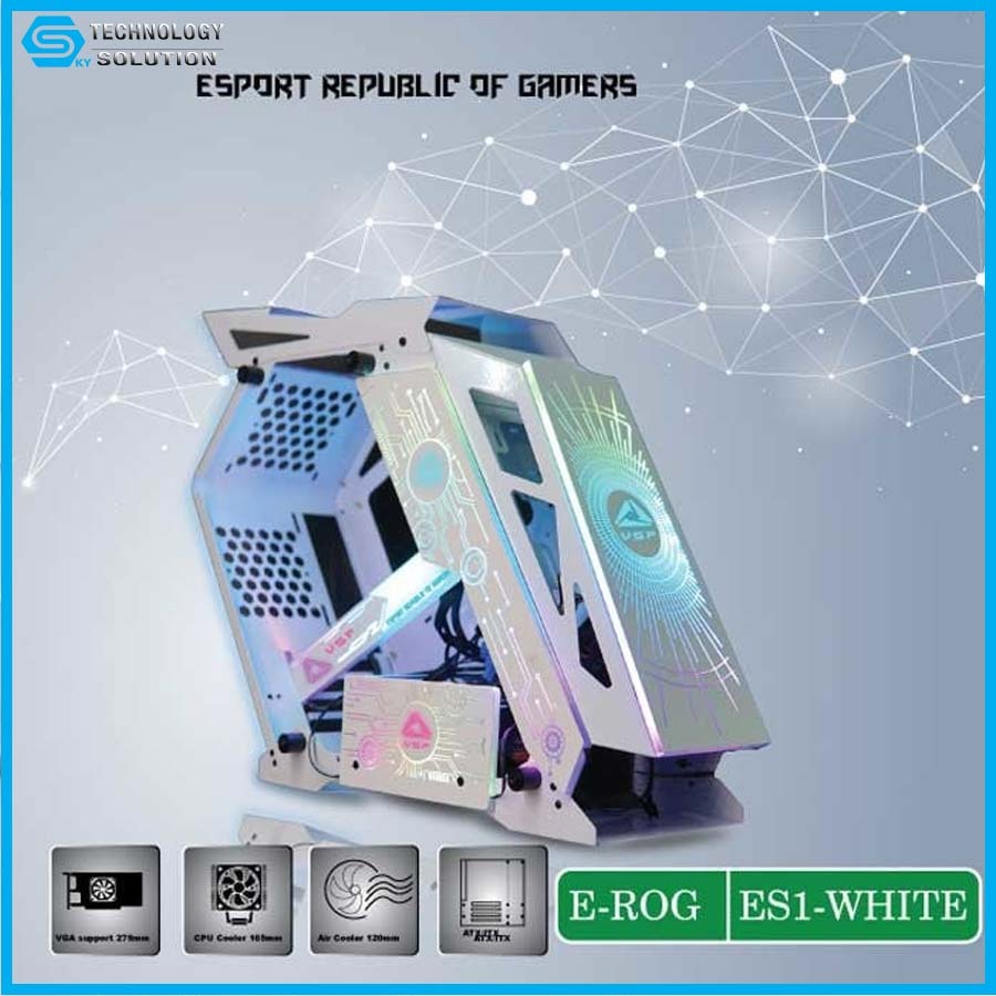 Thùng máy Case VSP ESPORT ROG ES1 Gaming (No Fan) (Trắng) | Shopee Việt Nam