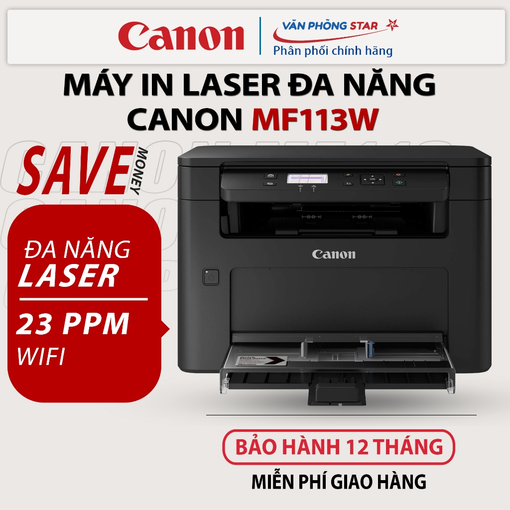Máy in Laser Canon MF113W đa chức năng. Máy in không dây wifi bảo hành ...