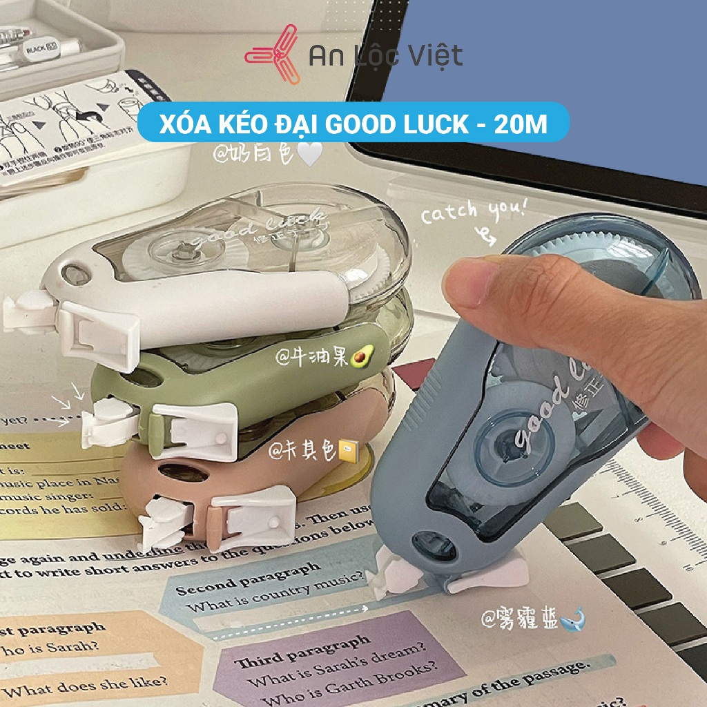 [XÓA KÉO SIÊU TO KHỔNG LỒ] Hộp 05 Xóa Kéo Đại Good Luck Màu Maâcron cực ...