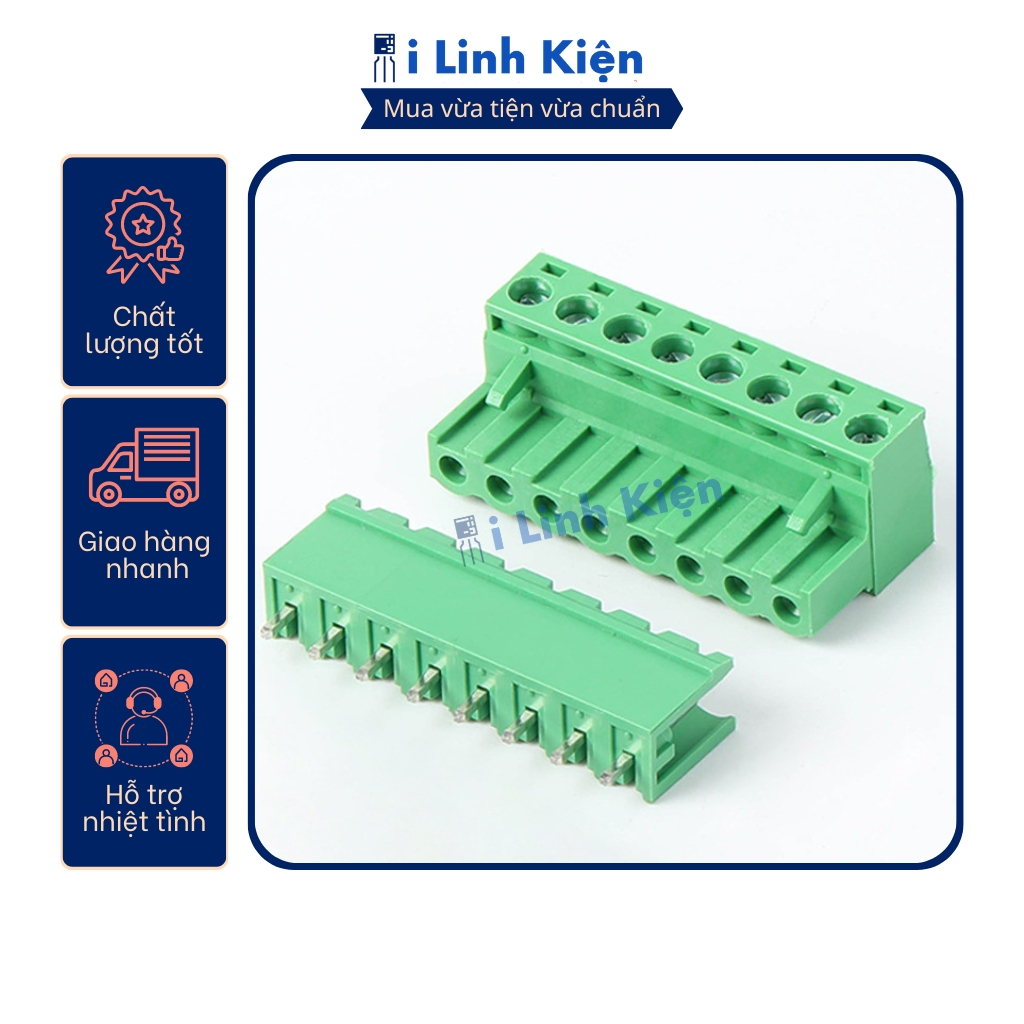 Cầu đấu 8P HT5.08-8P 5.08mm xanh cong xanh thẳng | Shopee Việt Nam