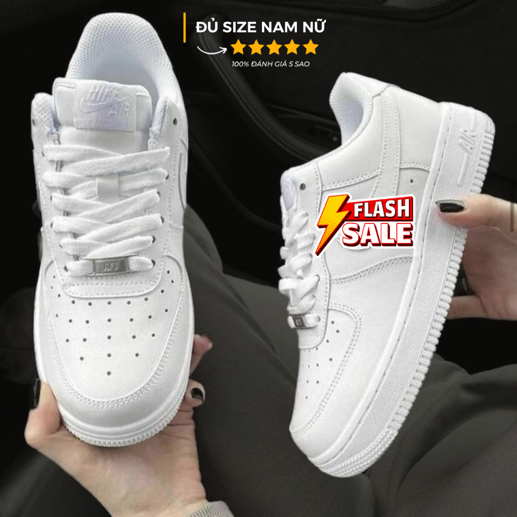 Giày Af1 Trắng Nam Nữ, Giày Air_Force 1 Trắng Cổ Thấp Cao Cấp Full Size ...