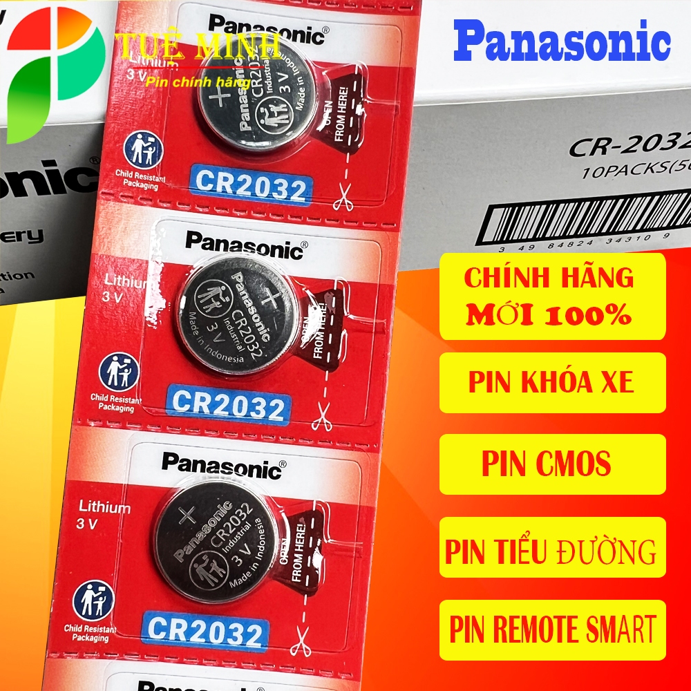[ VỈ 5 VIÊN ] Pin Panasonic CR2032 CR2025 CR2016 3V chính hãng, pin cmos, pin khuy áo 3V ...