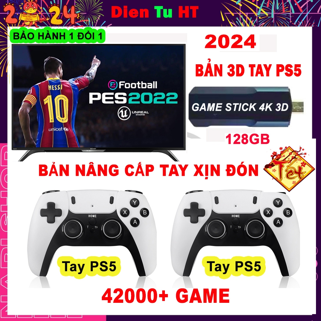 Game Stick 4K 3D Pro 41000 Game Tay cầm mode PS5 Cao Cấp, điện tử 4 nút máy chơi game cầm tay ...