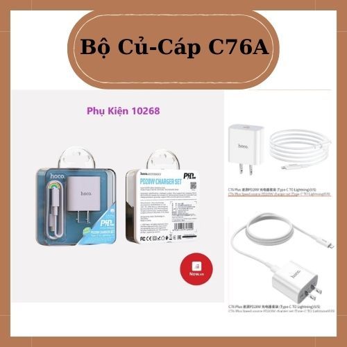Bộ Sạc Nhanh Siêu Tốc Hoco C76A Hỗ Trợ Sạc Nhanh PD3.0 18W Cho ip ...