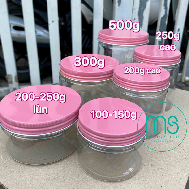 Hủ nhựa pet nắp nhôm hồng 100g-150g,200g,250g,300g,500g | Shopee Việt Nam