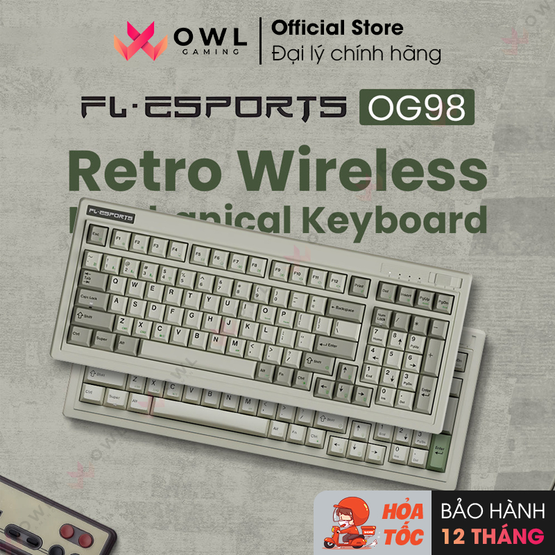 [Chính hãng] Bàn phím cơ FL-Esports OG87 / OG98 / OG104 Retro Wireless (3 Mode / Mạch xuôi ...