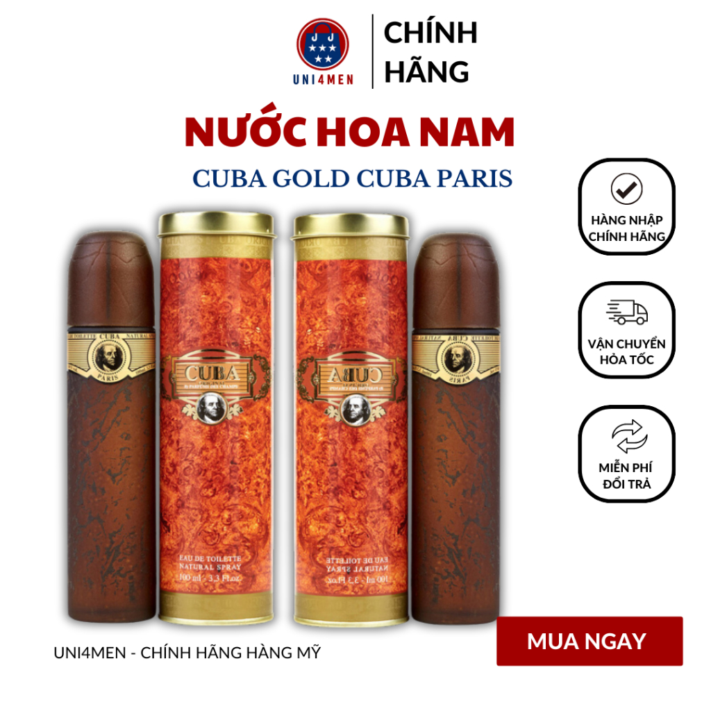 Nước hoa Cuba Gold By Cuba Cologne chính hãng 100ml Uni4men | Shopee ...