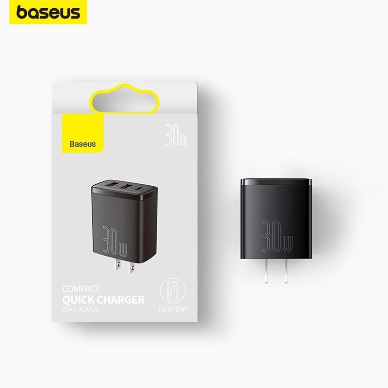 Củ Sạc Nhanh 30w Baseus CCXJ-C01 Trang Bị 2 Cổng USB + Type C PD/QC3.0 Chất Lượng, Nhỏ gọn ...