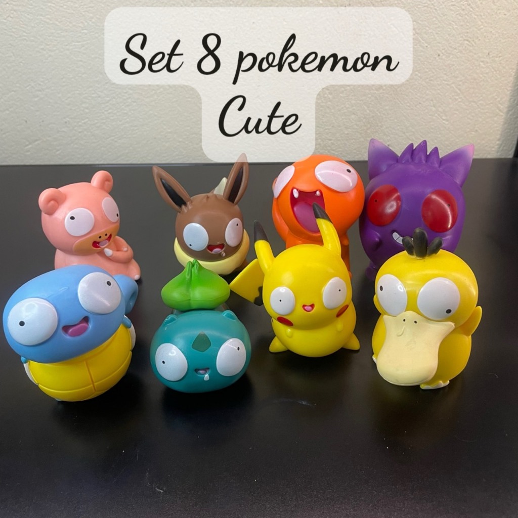 [SET 8] MÔ HÌNH NHÂN VẬT POKEMON CHIBI PIKACHU, RỒNG LỬA, RÙA NƯỚC ...