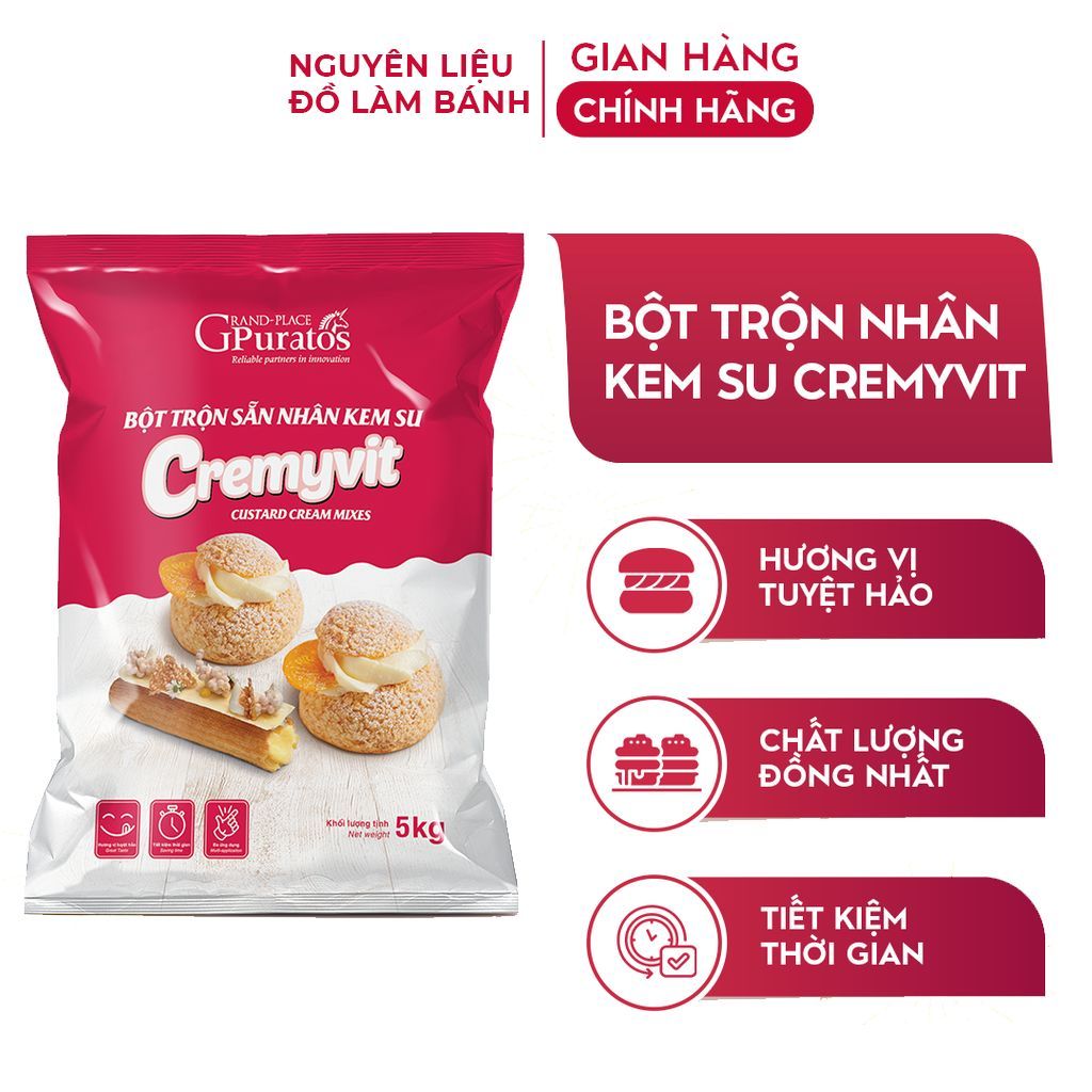 Bột nhân su kem Custard Cremyvit Puratos (1kg) - hanadolambanh | Shopee ...