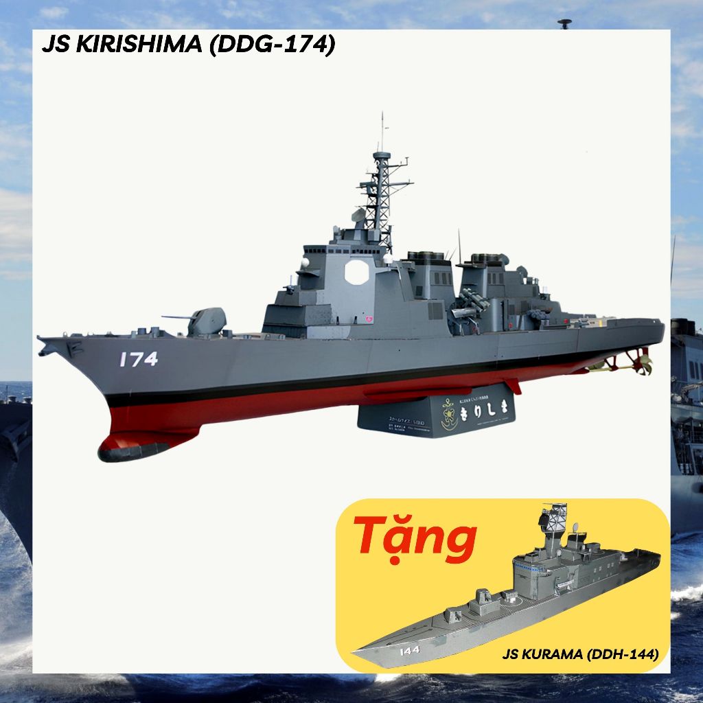 Mô hình giấy 3D tàu khu trục Lực lượng Phòng vệ biển Nhật Bản JDS KIRISHIMA (DDG-174) | Shopee ...