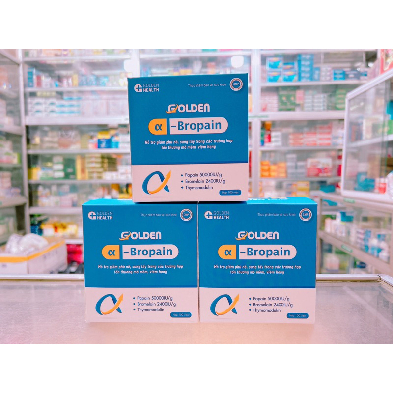 [Chính hãng] Viên uống hỗ trợ giảm phù nề Golden alpha Bropain | Shopee Việt Nam