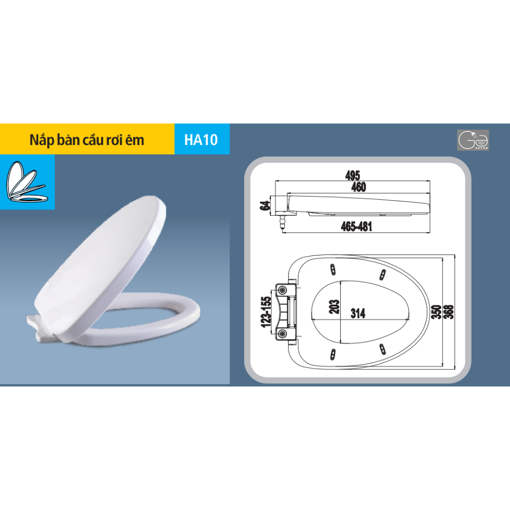 NẮP BÀN CẦU RƠI ÊM HA10 - THƯƠNG HIỆU HÙNG ANH_CHA - DÀNH CHO CẦU 1 KHỐI | Shopee Việt Nam