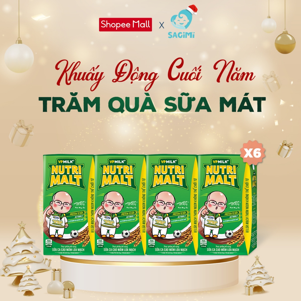 [24 HỘP] Sữa ca cao mầm lúa mạch đen VPMilk Nutrimalt 110ml | Shopee ...