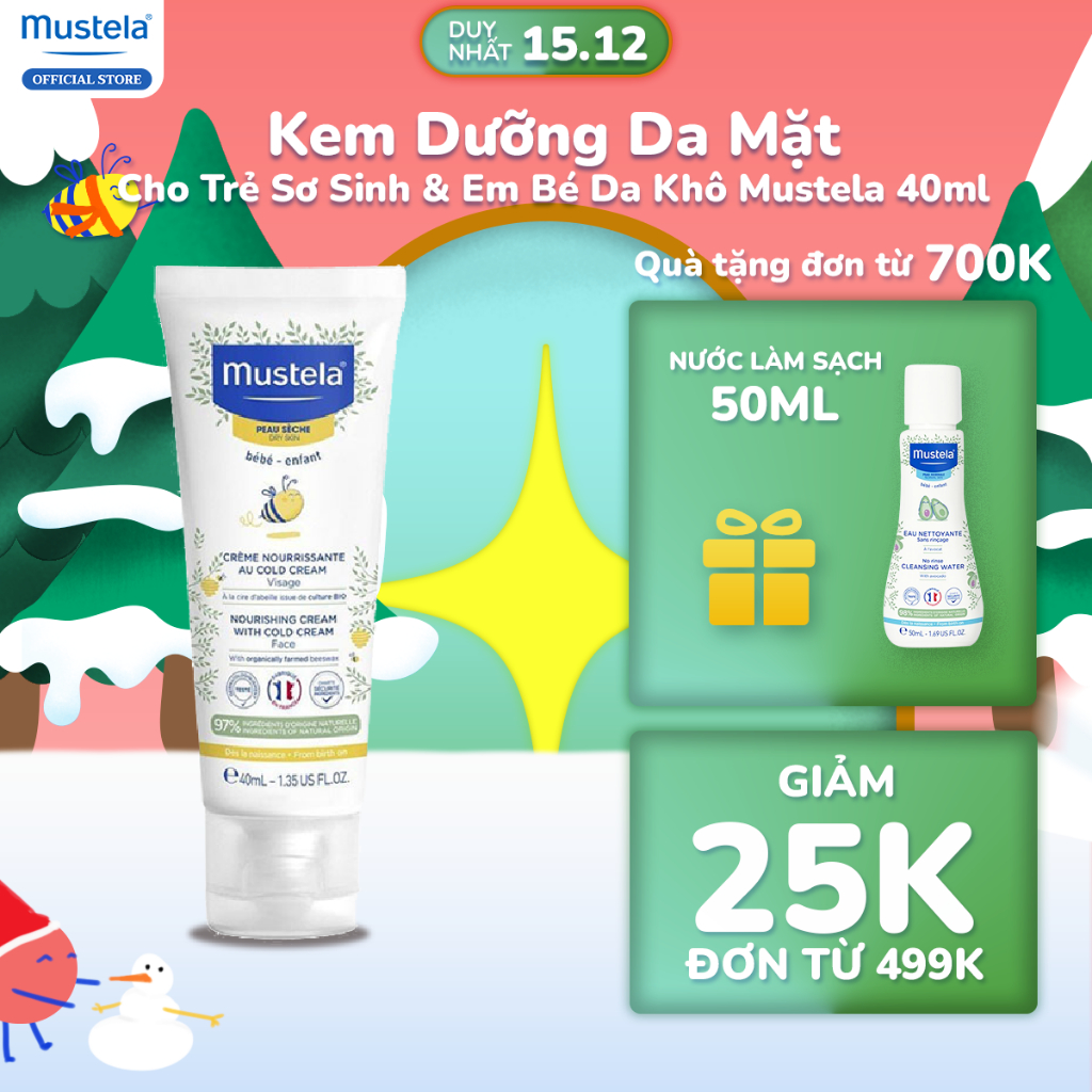 Kem Dưỡng Da Mặt Cho Trẻ Sơ Sinh & Em Bé Da Khô Mustela 40ml | Shopee ...