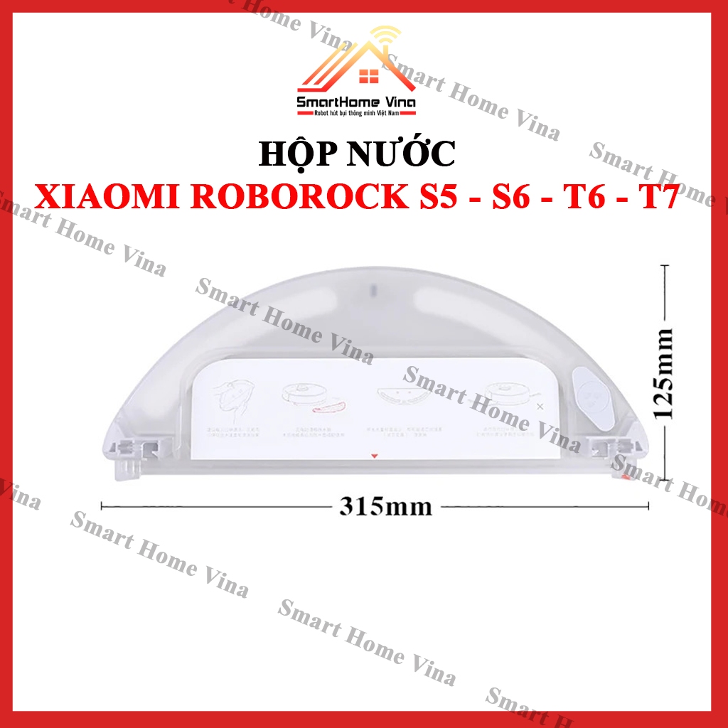 Hộp nước, bình nước gắn khăn robot hút bụi Xiaomi Roborock S5, S6, T6 ...