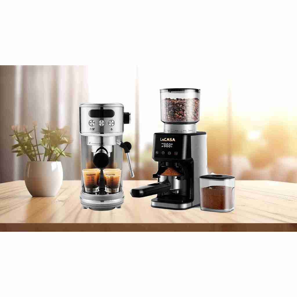 Trọn bộ máy xay và pha Espresso gia đình LaCasa EM3110 và LC18 | Shopee ...